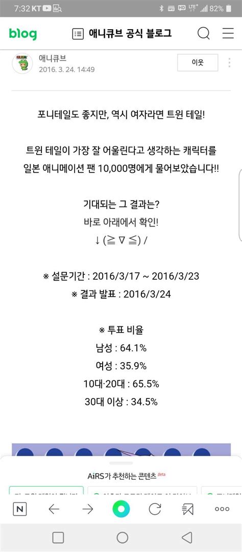 양갈래 트윈테일이 잘 어울리는 애니메이션 여자 캐릭터 순위 Top 20 인스티즈 Instiz 이슈 카테고리