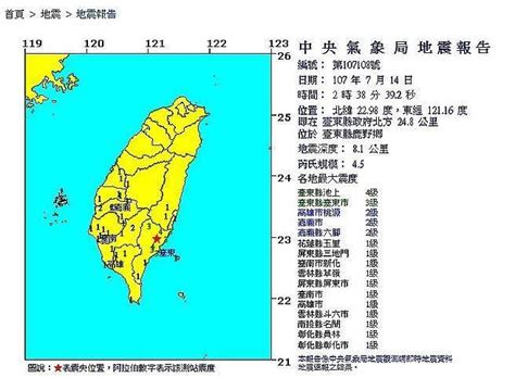 台東凌晨連6震！02：38規模45地震 最大震度4級 Peekme