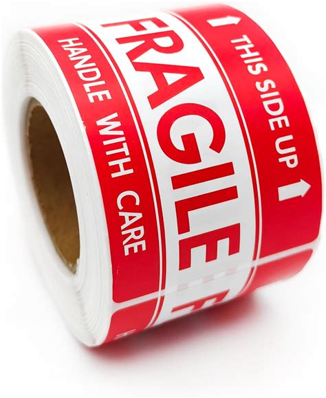 Labels Fragile Sticker For Packing Boxes X This Side Up Red Warning Label Fragile