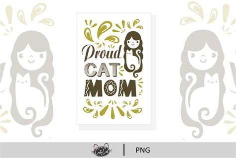 Cute Cat Proud Kitty Cat Mom Poster Graphic By Cutecat · Creative Fabrica