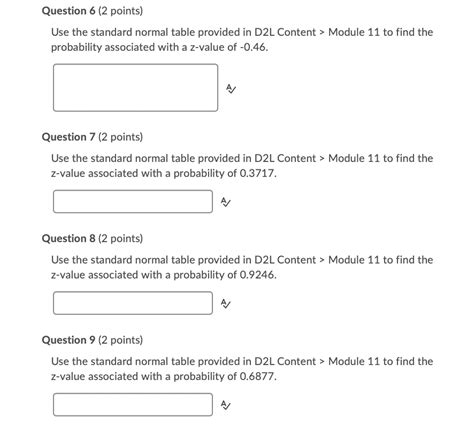 Solved Question Points Use The Standard Normal Table Chegg