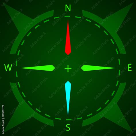 Compass Display Compass With Illumination Vector Illustration Stock Vector Adobe Stock
