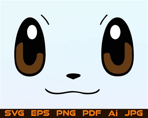 Eevee Pokemon Face Svg Birthday Shirt Clipart Cut Files For Etsy
