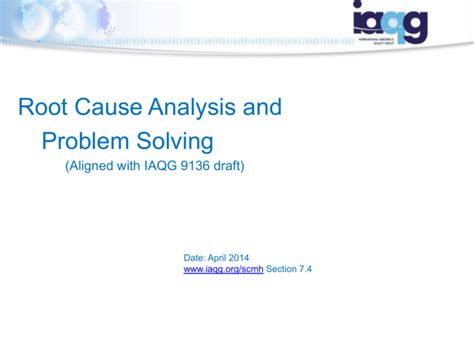 Root Cause Analysis And Problem Solving