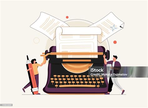 블로그 작가이자 창의적인 문학 작가이자 프리랜서 인자 개념 출판 편집자 및 저널리스트가 만듭니다 타자기에 대한 스톡 벡터 아트 및 기타 이미지 Istock