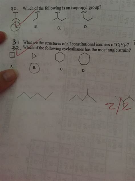 Solved Which Of The Following Is An Isopropyl Group What