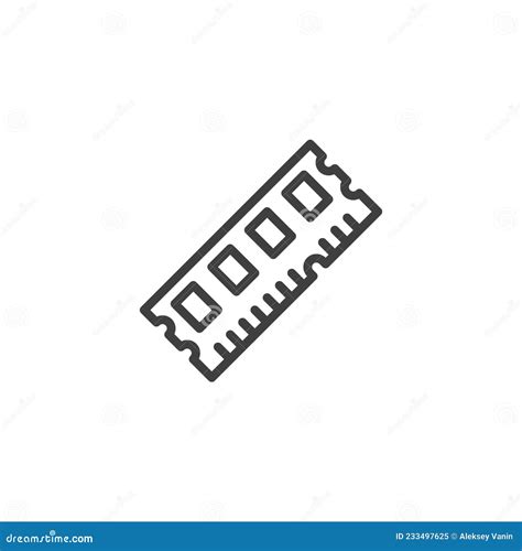 Computer RAM Line Icon Stock Vector Illustration Of Outline