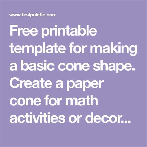 Free Printable Template For Making A Basic Cone Shape Create A Paper
