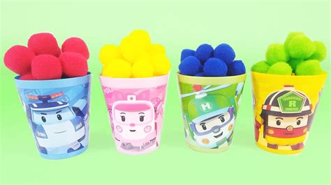 로보카폴리 컵안에 다양한 장난감 찾기와 색깔놀이 서프라이즈 에그 알까기 놀이 어린이 유아 동영상 Youtube