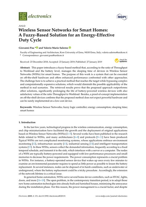 pdf wireless sensor networks for smart homes a fuzzy based solution