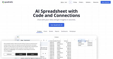 Quadratic Ai Advanced Spreadsheet Integration