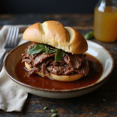 French Dip Recipe With Shaved Beef Au Jus Dipped Sandwich Perfection