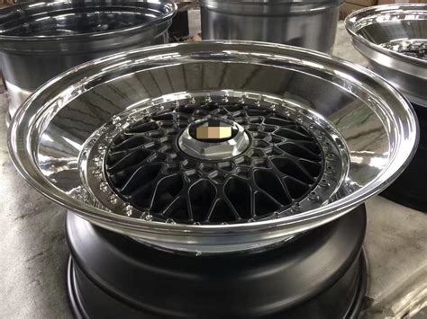 Replica Bbs Rs Slant Lip Style 3 Piece Wheel 17x9j Bright Black Or