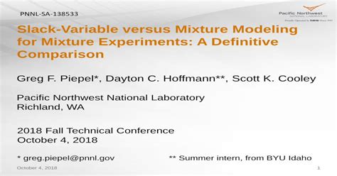 Pdf Slack Variable Versus Mixture Modeling For Mixture · Introduction Over The Years