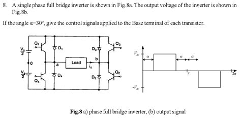 Solved 8 A Single Phase Full Bridge Inverter Is Shown In