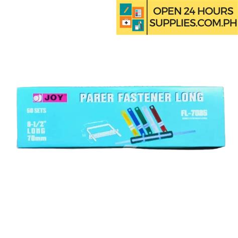 Fastener Joy Plastic Paper Fastener 7cm 50s No Fs 5507 Assorted