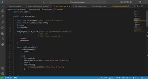 Udit Namdev On Linkedin Basic Atm Program By Using Constructor Objects Methods And Static