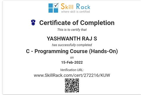 Yashwanth Raj S On Linkedin Skillrack Certificateofcompletion