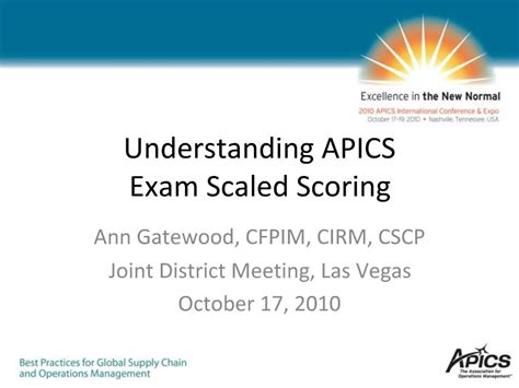PPT Understanding APICS Exam Scaled Scoring PowerPoint Presentation Free Download ID 362432
