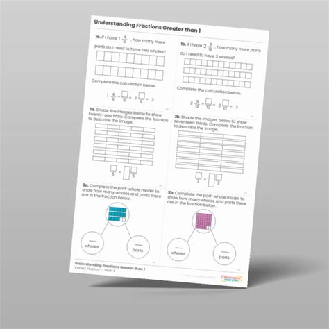 Year 4 Understanding Fractions Fluency Matrix Resource Classroom Secrets