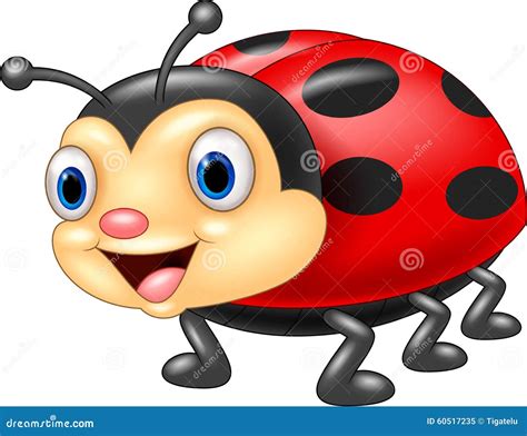 Ladybug Red Cartoon Icon Realistic Stock Illustration 76720507