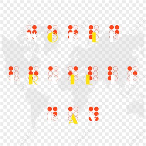 세계 점자의 날 손 일러스트으로 그린 빨간색과 노란색 점자 일러스트 눈손가락국제적인 Png 일러스트 무료 다운로드 Lovepik