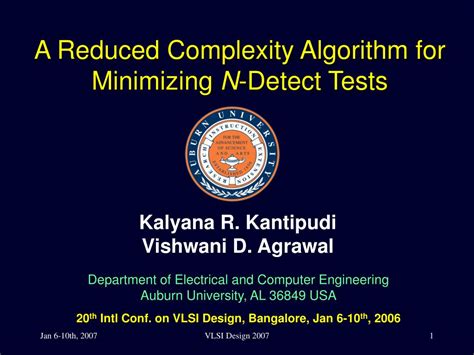 Ppt A Reduced Complexity Algorithm For Minimizing N Detect Tests