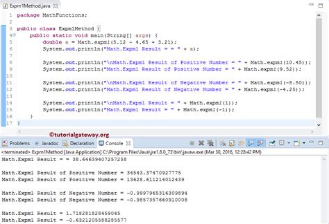 Java Expm1 Function