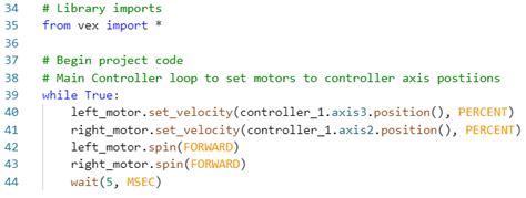 Vex V5 Clawbot With Controller Lab 9 Controller Tank Drive
