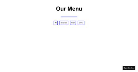 Our Menu Codesandbox