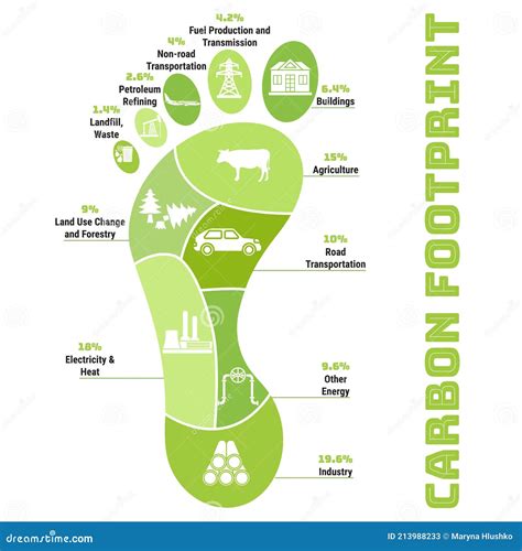 Carbon Footprint Infographic Co2 Ecological Footprint Scheme