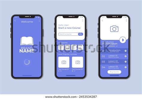 Course App Interface Concept Vector Design Stock Vector Royalty Free 2453534287 Shutterstock