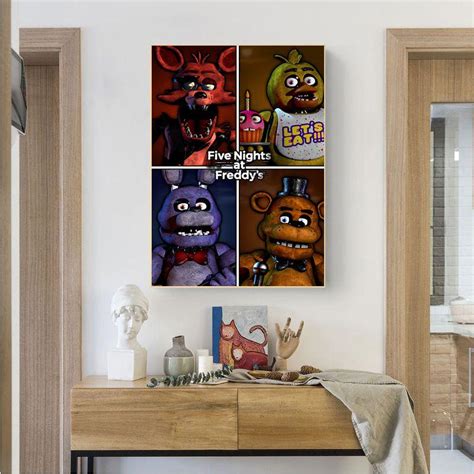 Cheap Fnaf Five Nights At Freddys Whitepaper Poster Vintage Room Home
