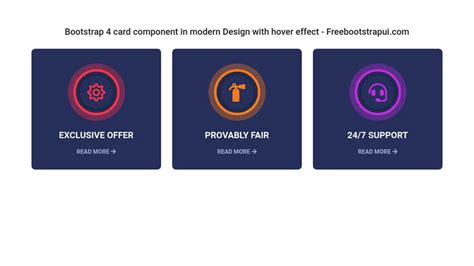 Bootstrap 4 Card Component In Modern Design With Hover Effect