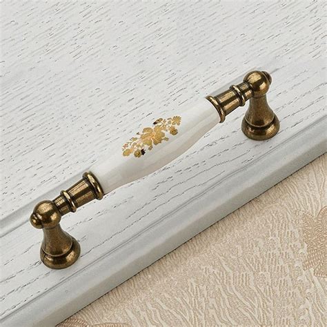 Golden Flower Knob Kitchen Cabinet Pull Drawer Knobs Handles Dresser Knob Pulls Zinc Alloy
