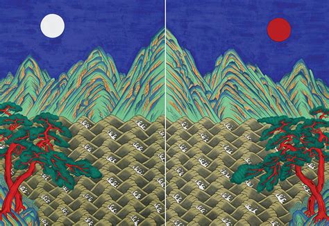 대한민국민화공모대전 하정숙 일월오봉도