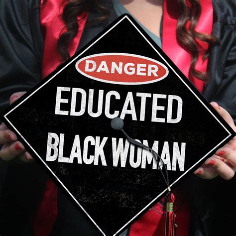 Danger Educated Black Woman Graduation Cap Topper Black Queen Grad Cap Topper Melanin Graduation