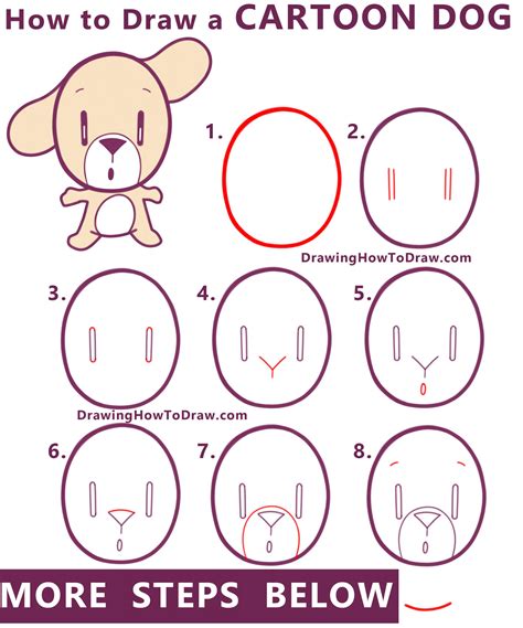 How To Draw Dog Step By Step Cartoon