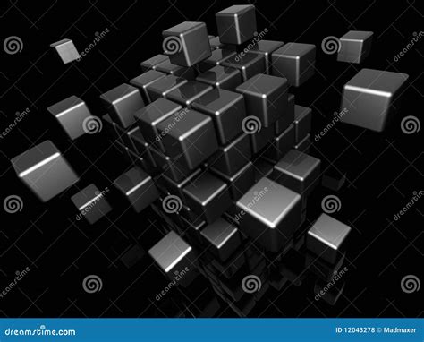 Abstract Cube Structure Stock Illustration Illustration Of Metallic 12043278