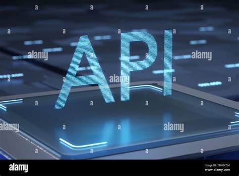 API Halographic Inscription On An Abstract Technological Processor