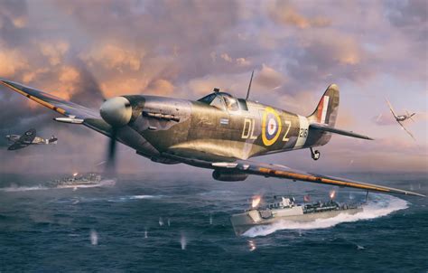 Wallpaper Fighter Uk Fighter Interceptor Raf Supermarine Spitfire