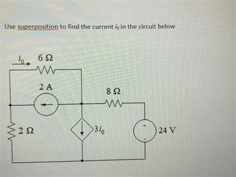 solved use superposition to find the current i0 in the