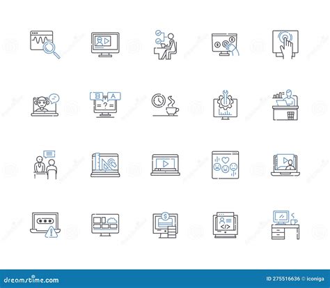 Customer Engagement Line Icons Collection Interaction Feedback Communication Loyalty
