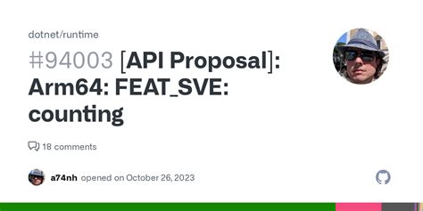 Api Proposal Arm64 Featsve Counting · Issue 94003 · Dotnet