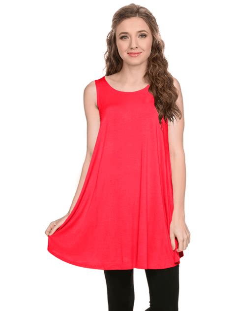 Simlu Womens Sleeveless Tunic Tops Reg And Plus Size Tunic Tops For Women Usa