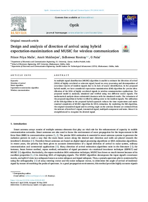 pdf design and analysis of direction of arrival using hybrid expectation maximization and