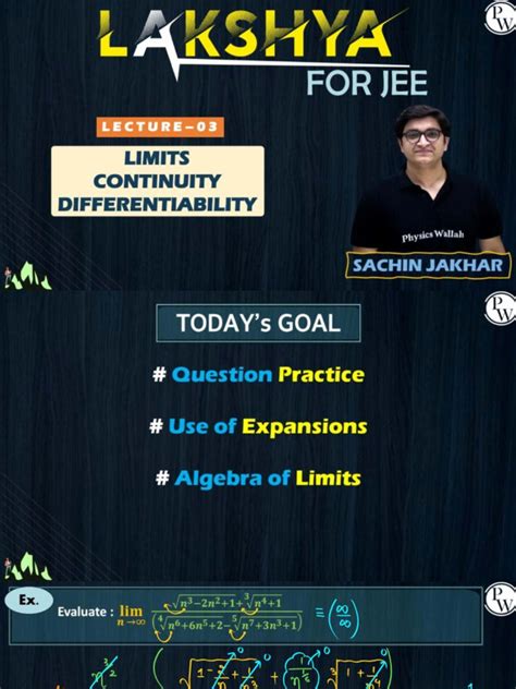 Limit Continuity And Differentiability 03 Class Notes Lakshya Jee
