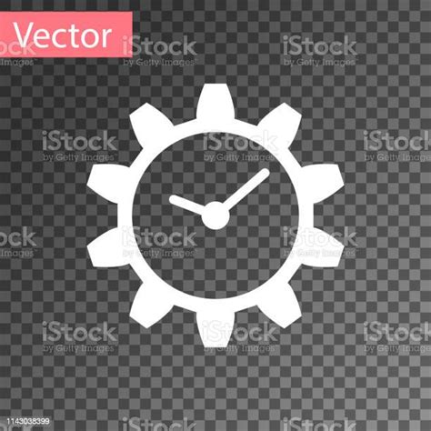 흰색 시간 관리 아이콘 투명 한 배경에 고립 시계 및 기어 기호입니다 벡터 일러스트 0명에 대한 스톡 벡터 아트 및 기타 이미지 0명 강철 개념 Istock
