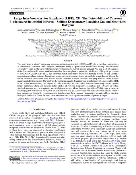 Pdf Large Interferometer For Exoplanets Life Xii The