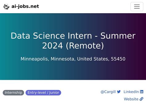 Hiring Internship Data Science Intern Summer 2024 Remote In